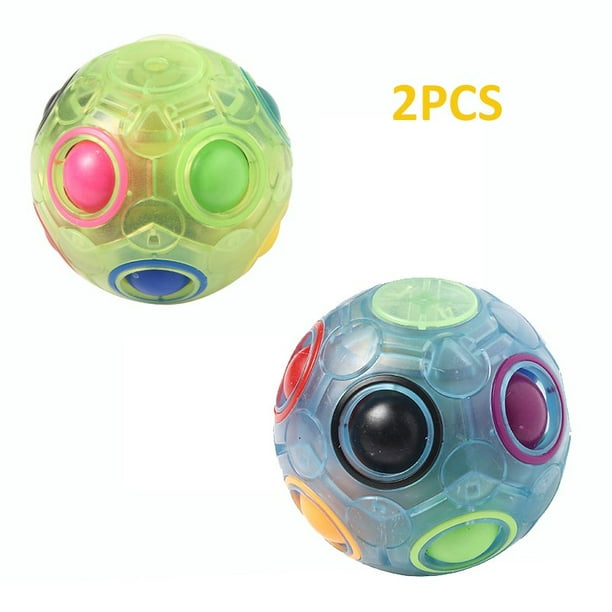 2Pcs Magic Rainbow Puzzle Ball with Rotation Function Speed Ball Fun ...