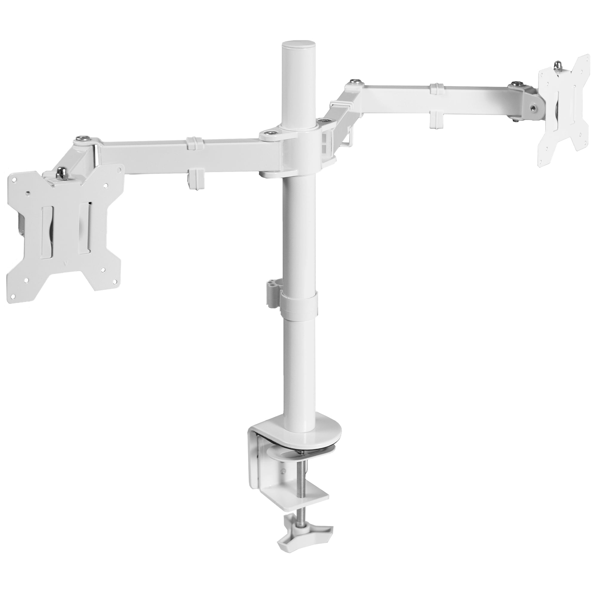 VIVO White Dual Monitor Desk Mount Adjustable Stand, Fits Screens up to ...