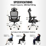 KFFKFF Mesh Task Chair, Flexible High-Back Work Chair with Mesh Seating ...