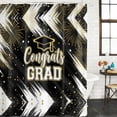 Black White Graduation Bathroom Shower Curtains with 12 Hooks Polyester ...