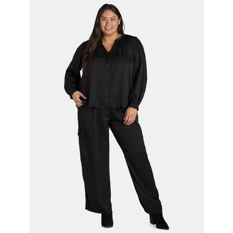 Terra & Sky Black Label Women's Plus Size Satin Mid Rise Terra & Sky Black Label Women's Plus Size Satin Mid Rise