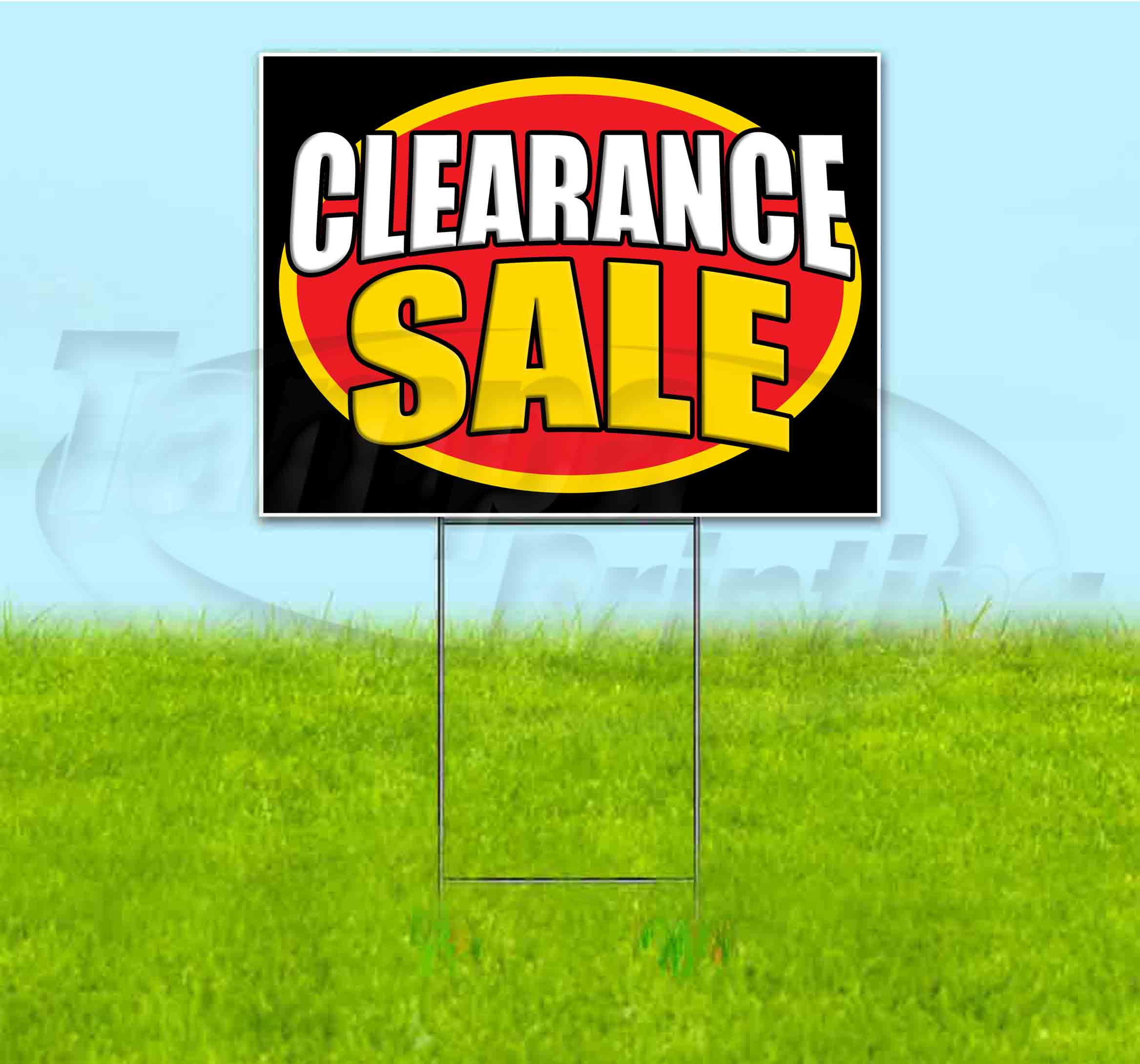 Clearance Sale (18" x 24") Yard Sign, Includes Metal Step Stake ...