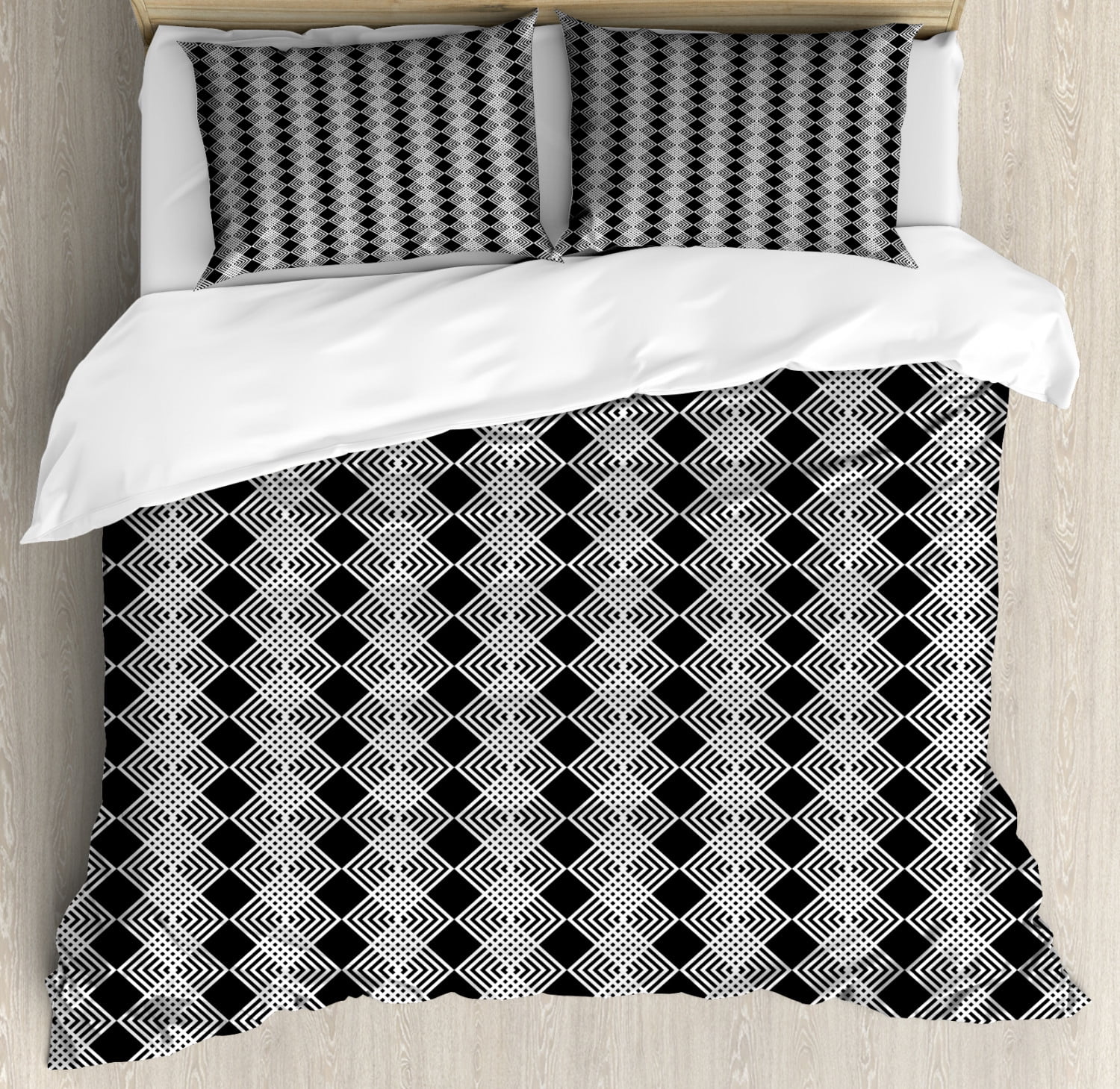 Geometric Duvet Cover Set King Size, Geometric Composition of Rhombus ...