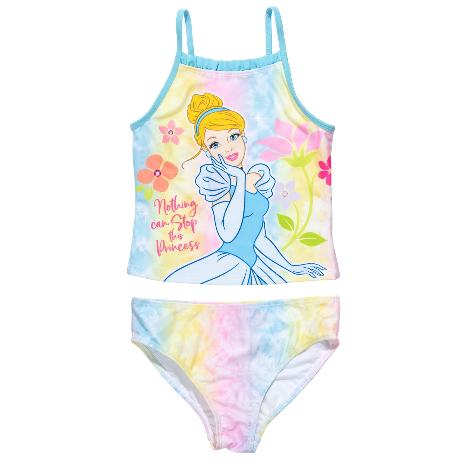 Disney Princess Cinderella Little Girls Tankini Top and Bikini Bottom ...