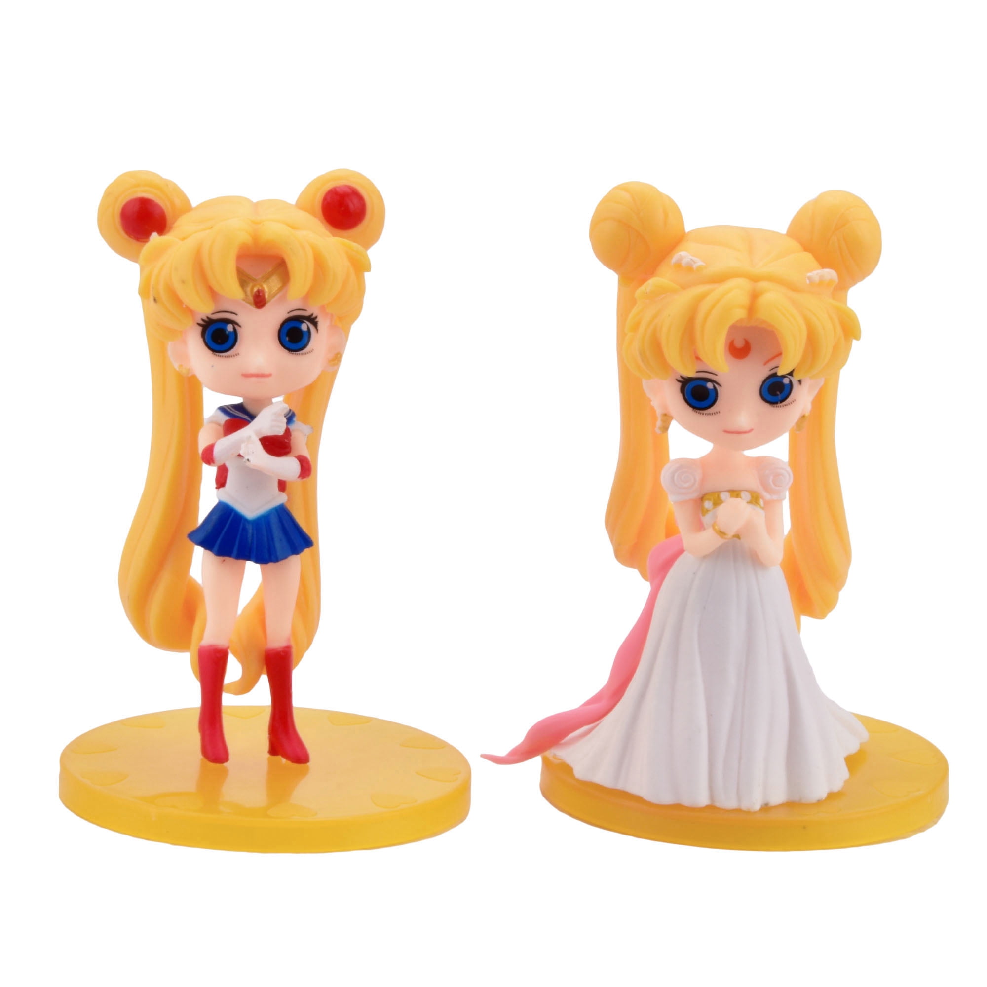 SeekFunning 2 Pack Sailor Moon Tsukino Usagi Action Figures Set Cake ...