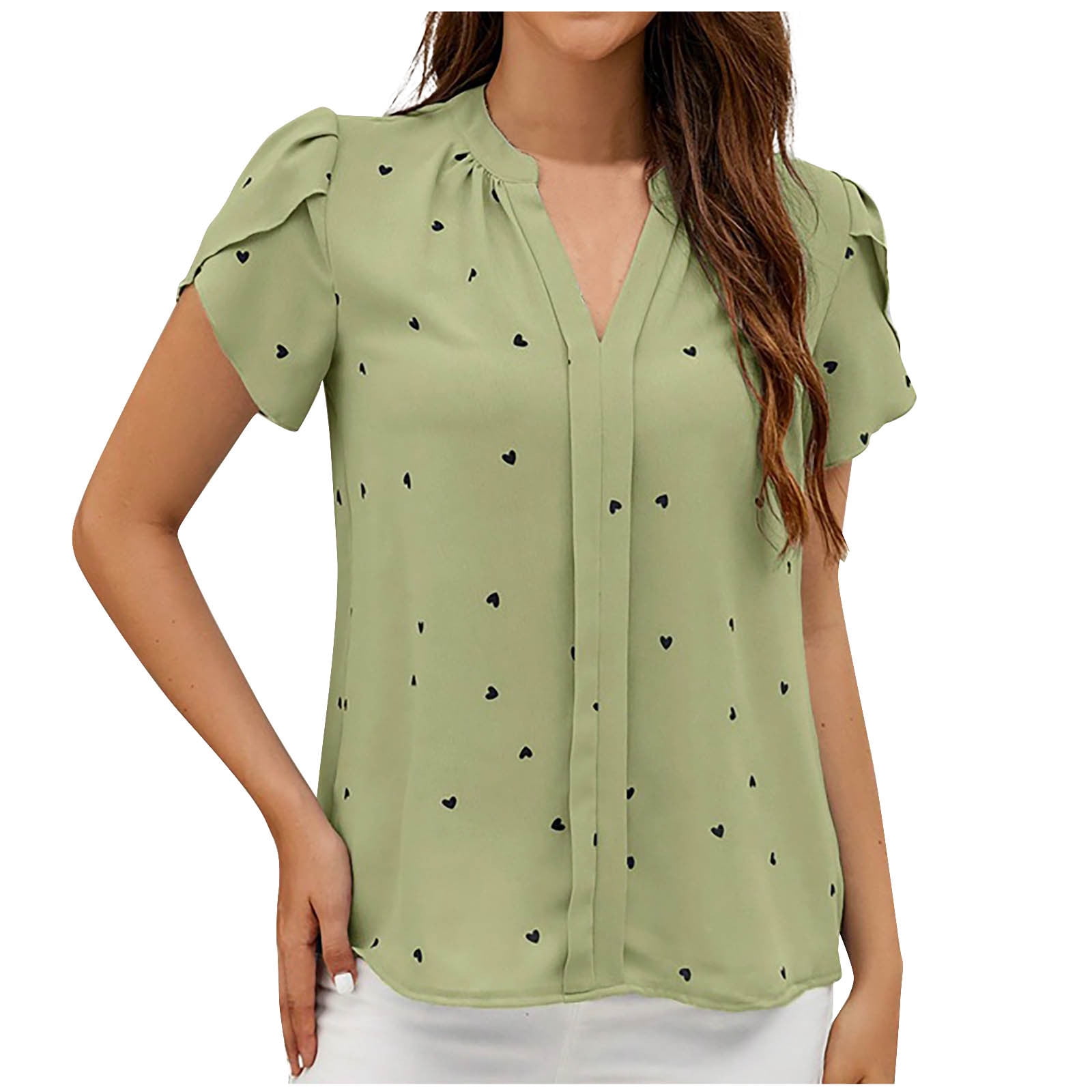 Click here for Timegard Summer Tops For Women Petal Short Sleeve... prices