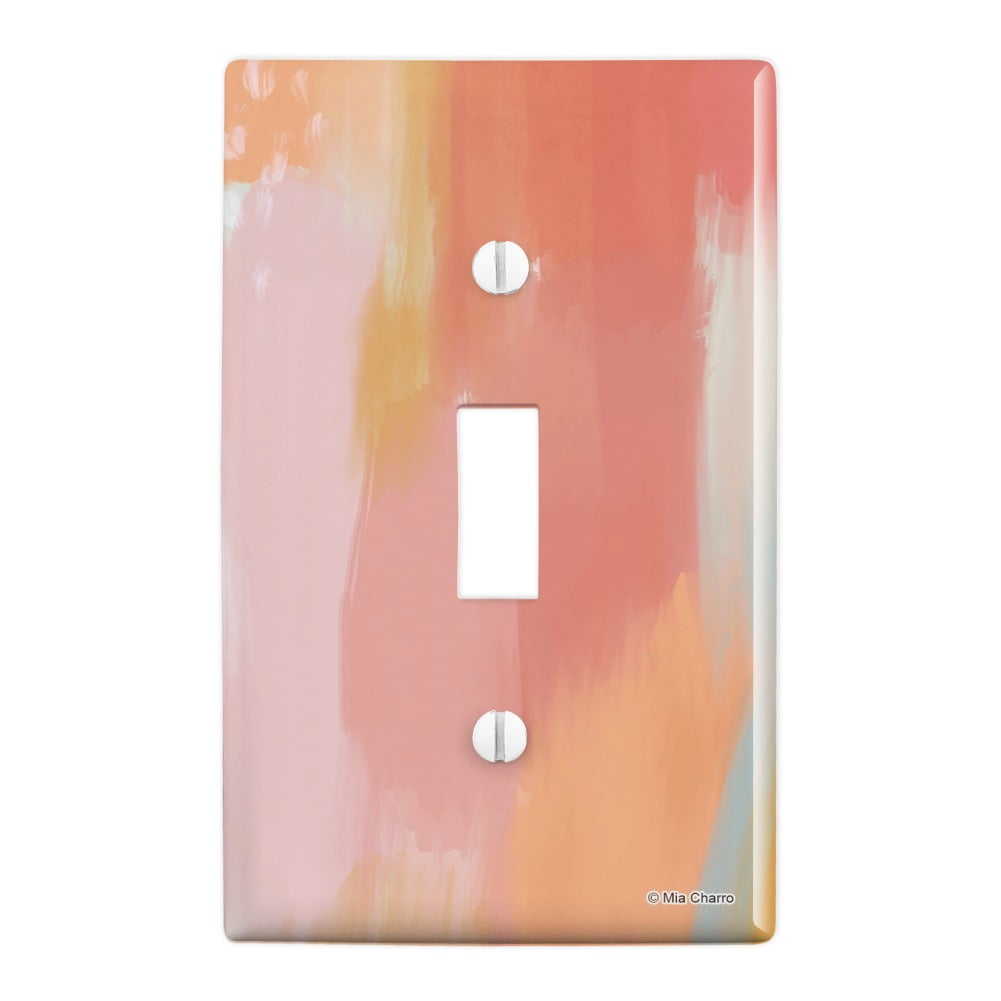 Pink Sky Watercolor Plastic Wall Decor Toggle Light Switch Plate Cover ...