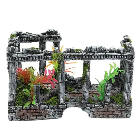 Resin Aquarium Roman Column Ruins Fish Tank Ornament Underwater ...