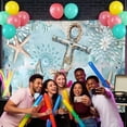 7x5ft Photo Backdrop, Teal Anchor Coastal Soft Polyester Backdrop ...