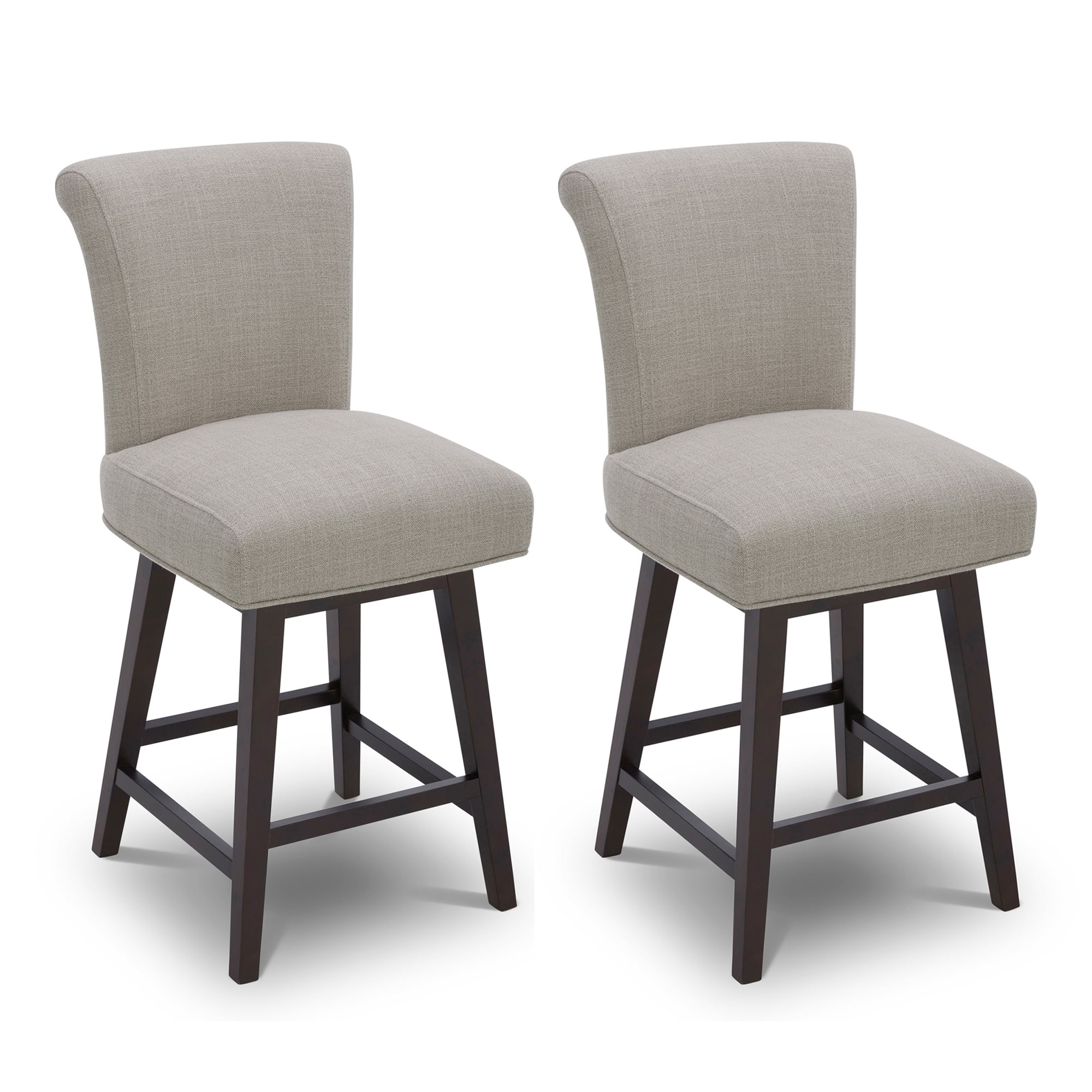 CHITA 26 in Upholstered Swivel Counter Bar Stools with Back&Wood Legs ...