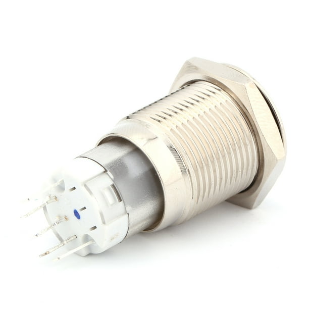 Latching Switch,16mm 1NO 1NC Connection Push Button Switch Metal Push ...