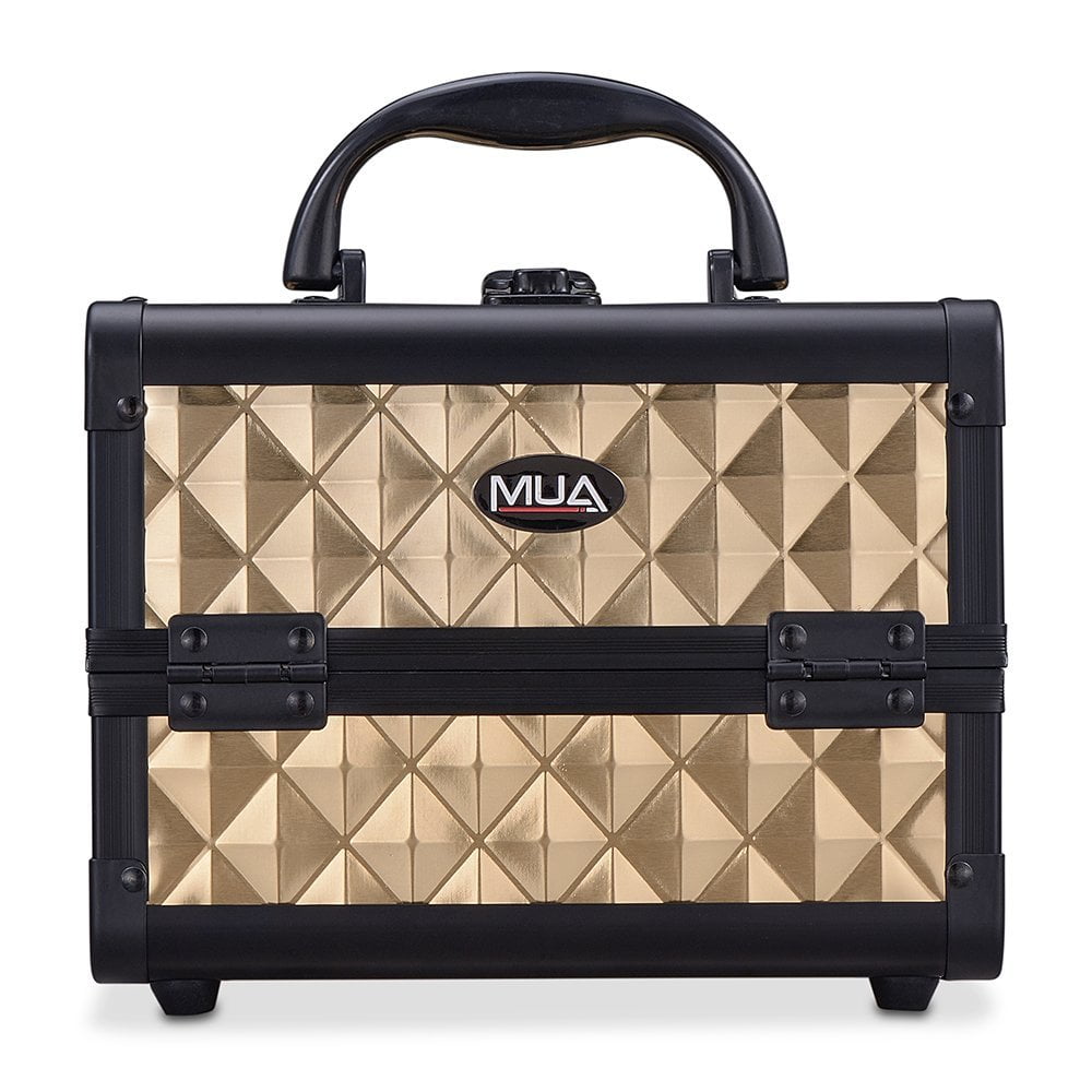 Mini Makeup Train Case 9.5" Aluminum Professional Cosmetic Organizer ...