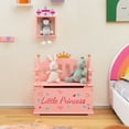 Costway Large Kids Princess Wooden Bench Seat Toy Chest Storage ...