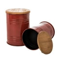 Glitzhome 2Pcs Storage End Table Rustic Nesting Metal Accent Barrel ...