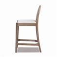 2-Pack Curved Back Cane Bar Stools, Neutral Gray Upholstered Counter ...