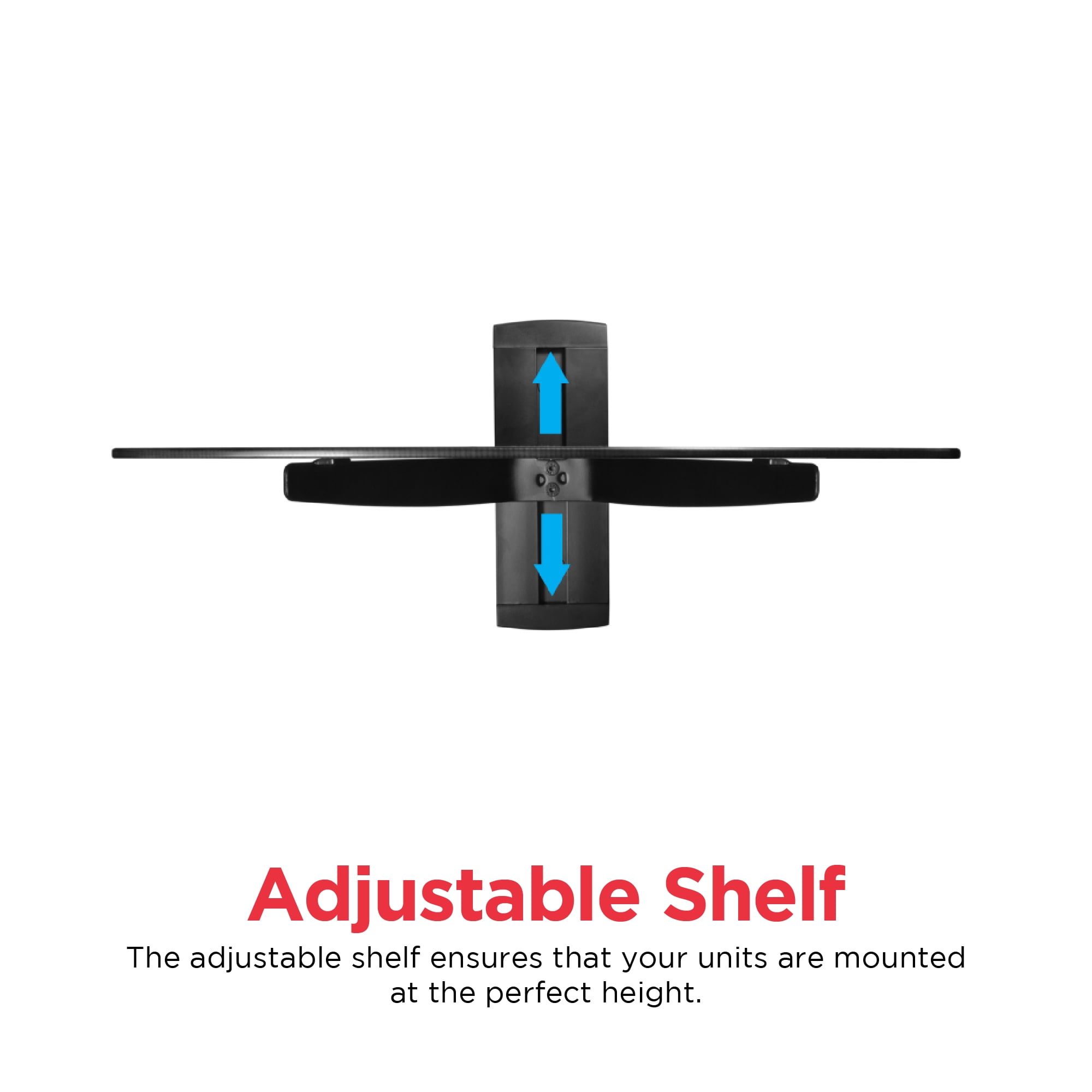 Ematic Adjustable Wall Shelf for DVD Player, Cable Box, with HDMI Cable ...