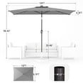 10 x 6.5FT LED Patio Market Table Umbrella, UV-Resistant Canopy and ...