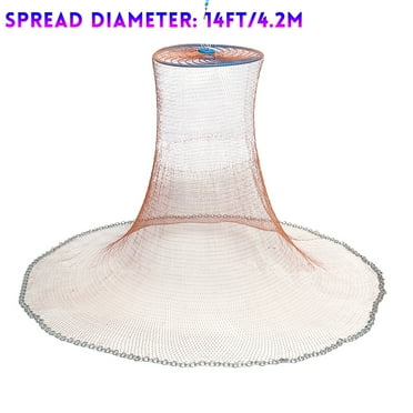 NEWEEN Cast Net 3/8" Mesh Hand Cast Fishing Net Saltwater Bait Casting ...