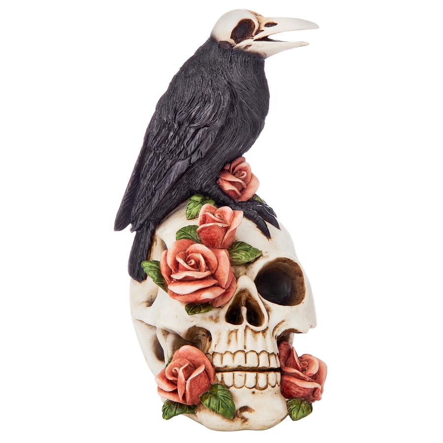 Design Toscano Raven and Roses Day of the Dead Skull Statue - Walmart.com