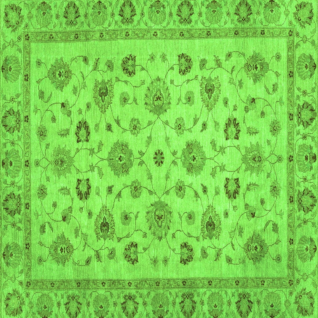 Ahgly Company Indoor Square Oriental Green Traditional Area Rugs, 8 ...