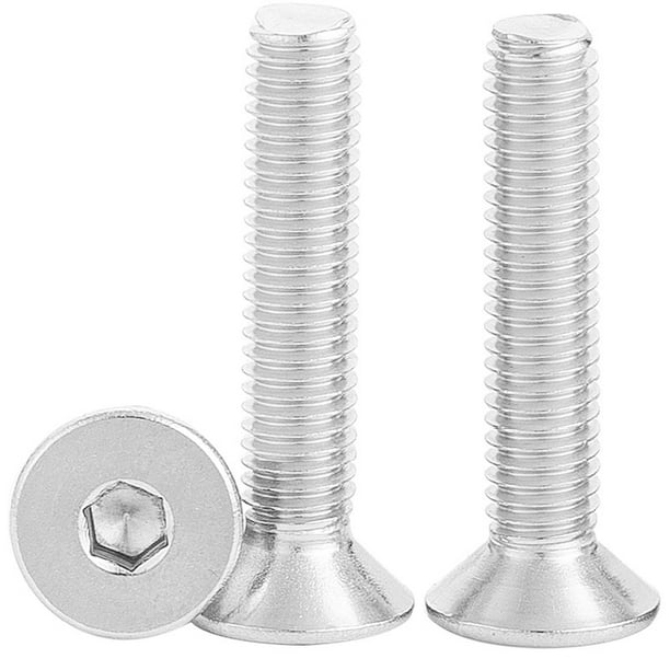 Tornillo de cabeza avellanada hexagonal de acero inoxidable 304 Tornillo de cabeza plana con ...