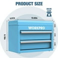 WORKPRO Mini Metal Tool Box with 2 Drawers and Top Storage, Small Tool ...
