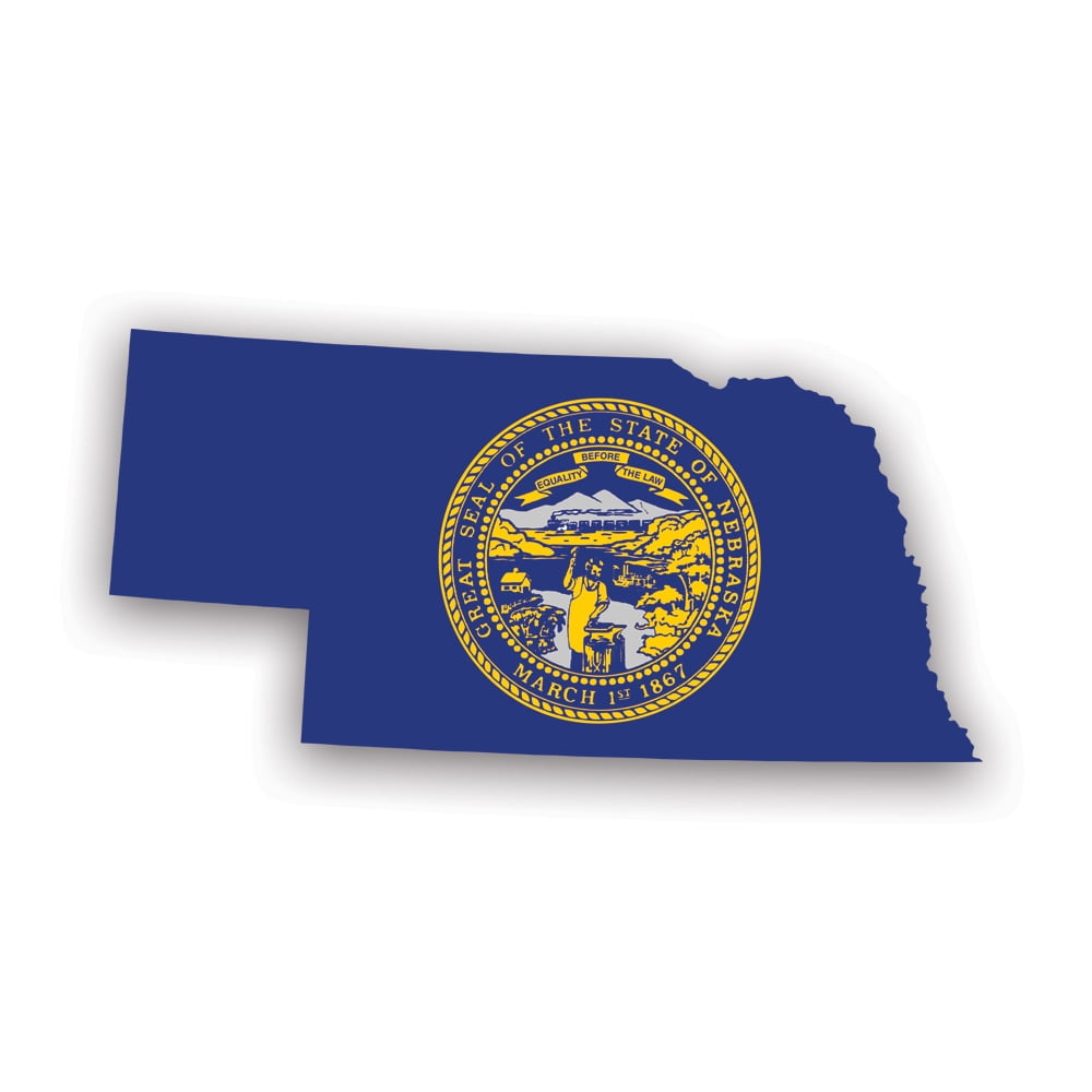 Nebraska State Shaped Flag Sticker Decal - Self Adhesive Vinyl ...