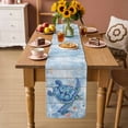 Blue Turtle Coastal Table Runner, Summer Beach Starfish Nautical ...