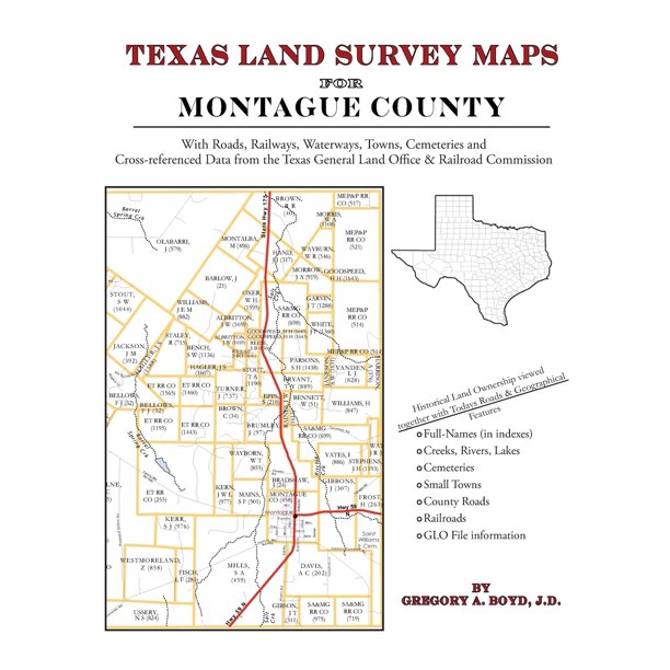 Texas Land Survey Maps for Montague County - Walmart.com - Walmart.com