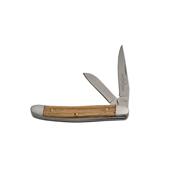 FOLDING POCKET KNIFE | 6" Rite Edge Classic Light Brown Wood 2 Blade ...