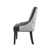 Chic Home Cooper PU Leather, Linen Swoop Arm Dining Chair, Set of 2 ...