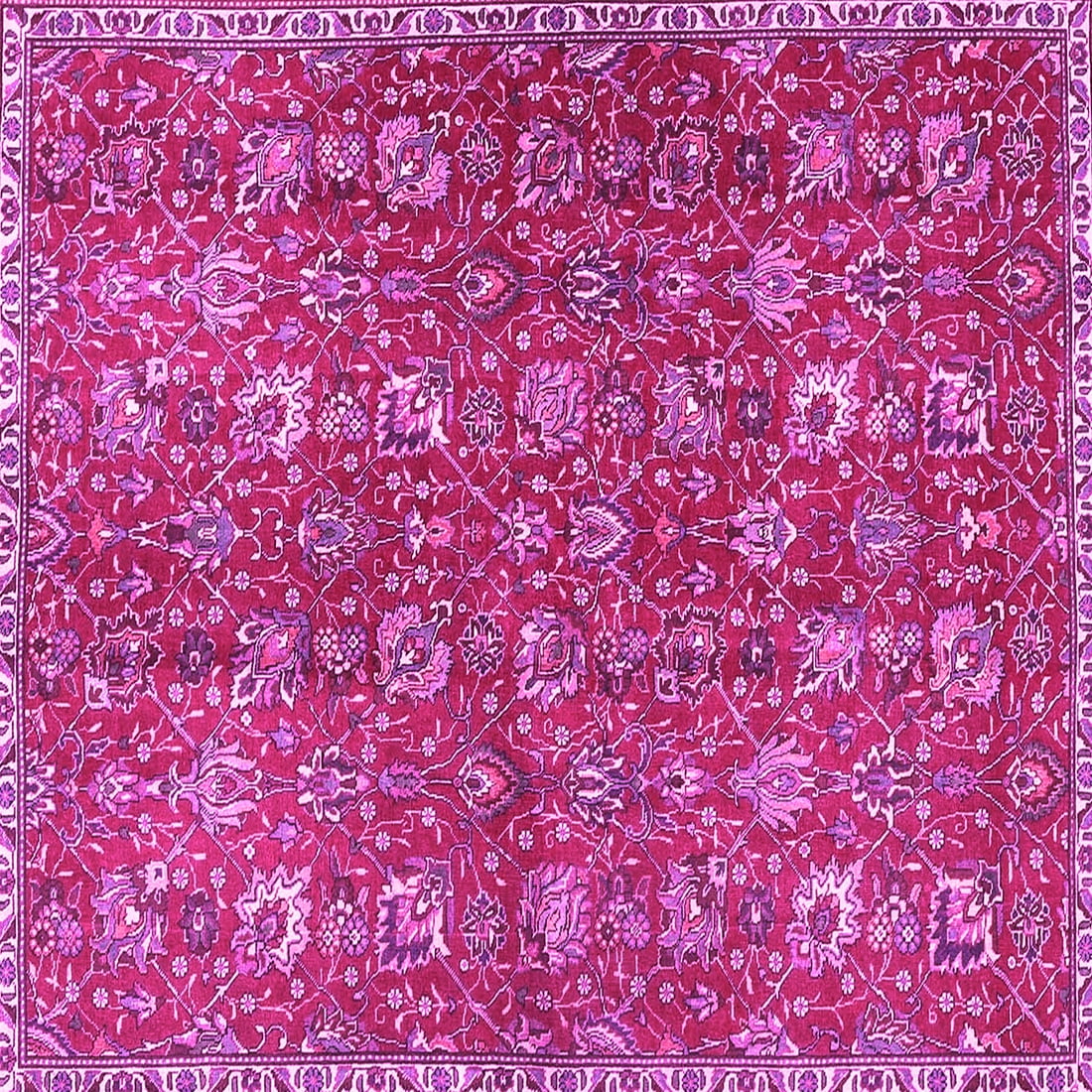 Ahgly Company Indoor Square Persian Pink Traditional Area Rugs, 6 ...