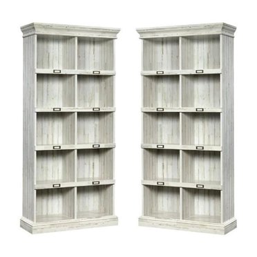 Home Square 2 Doors Bookcase in Pure White Finish - Set of 2 - Walmart.com