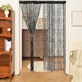 Black Silver Thread Curtain Room Divider Partition Tassel Door Hanging ...