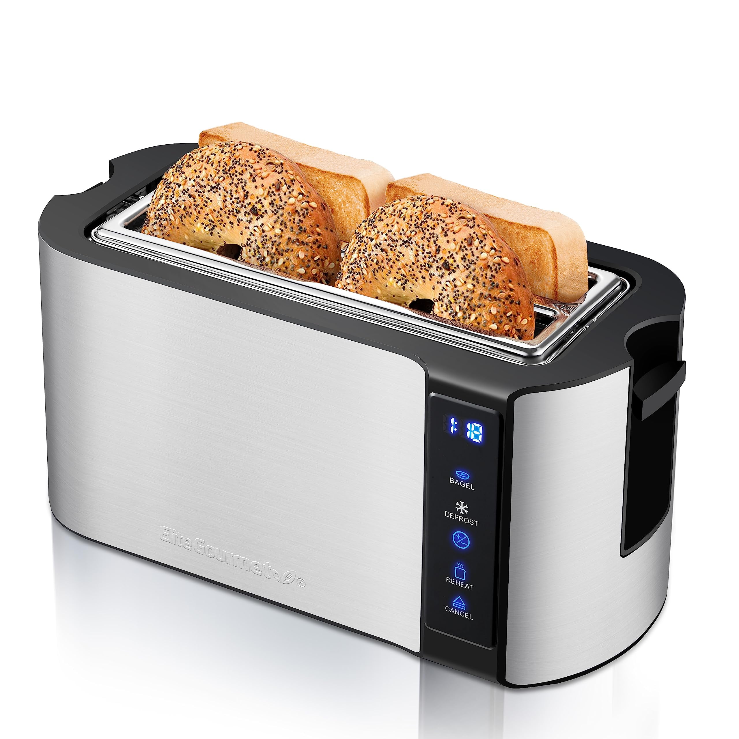 Elite Gourmet ECT5322 Tostadora de 4 rebanadas con ranura larga ...