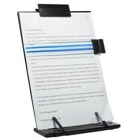 Black metal desktop document book holder with 7 adjustable positions ...