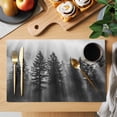 Black Forest Mist Scenery Cotton Linen Placemats Set of 12, Nature Pine ...
