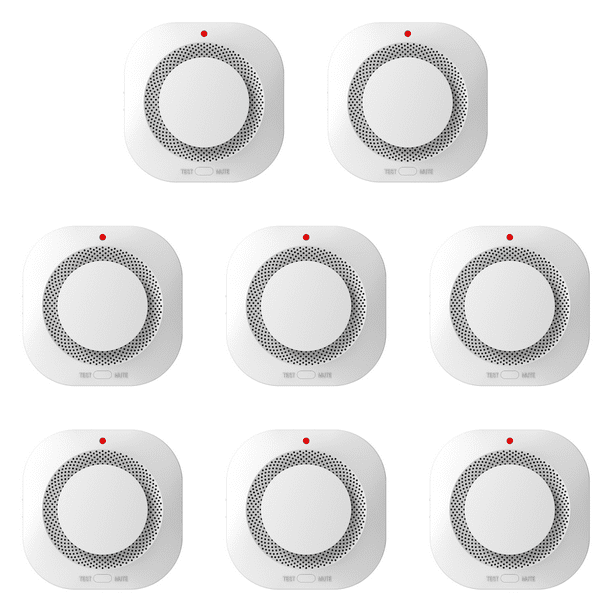 8 Uds Tuya Detector Humo APP Push Fire Alarma () Blanco | Walmart en línea