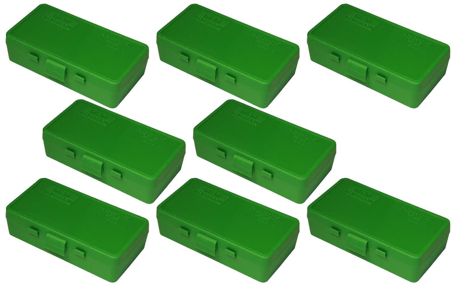 MTM 50 Round Flip-Top 40/45/10MM Cal Ammo Box - Green (8 Pack ...