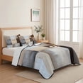 78x90in Quilt Bedding Set, Watercolor Sketch Color Blocks Lightweight ...