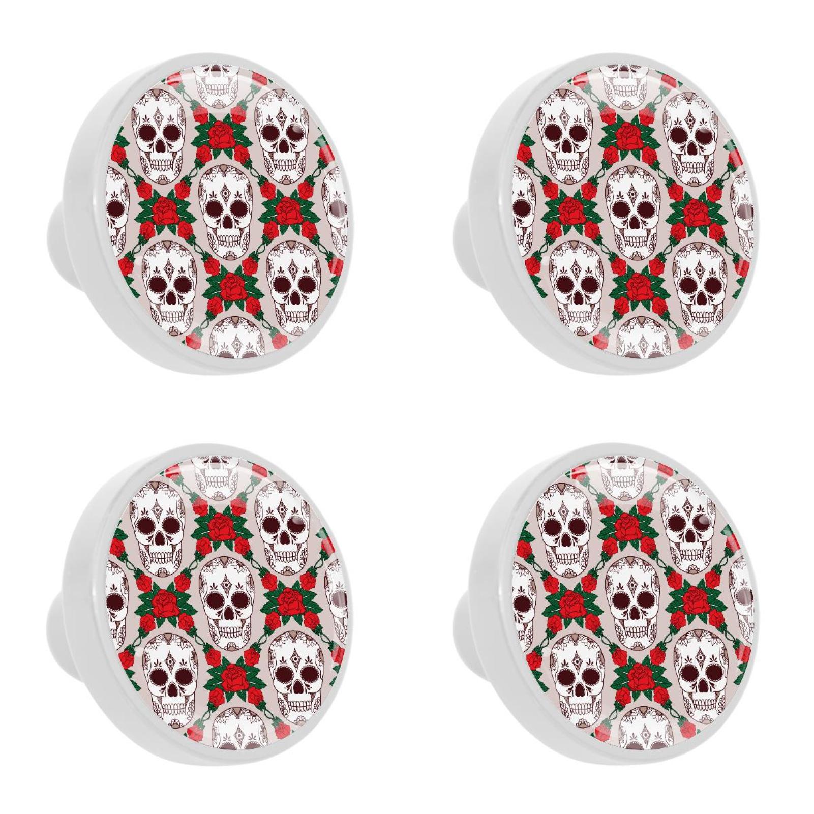 4 Pcs Skull Knobs for Kitchen Cabinet Cupboard Dresser Bookcase Drawer ...