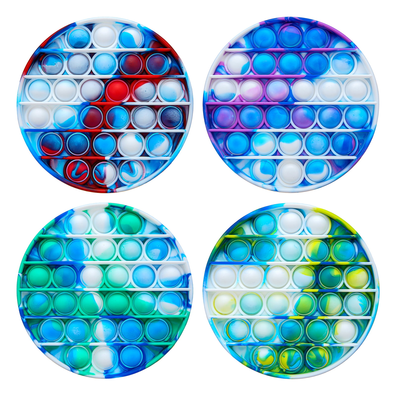 SGODDE Push Pop Bubble Fidget Sensory Toy, 4 Pack Pop It Fidget Toys ...