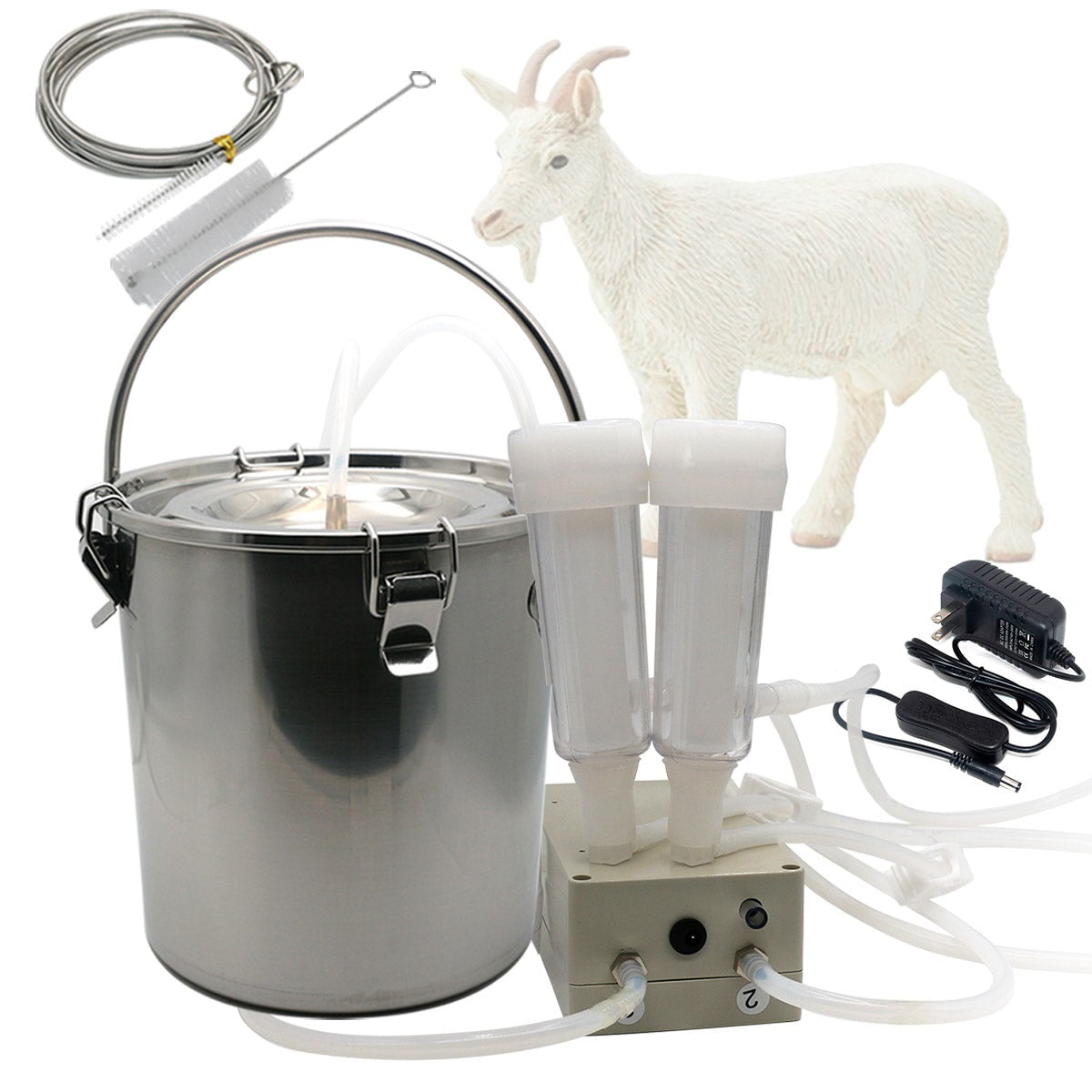 Hantop 3L Goat Milking Machine,Portable Pulsation Vacuum Pump Goat ...