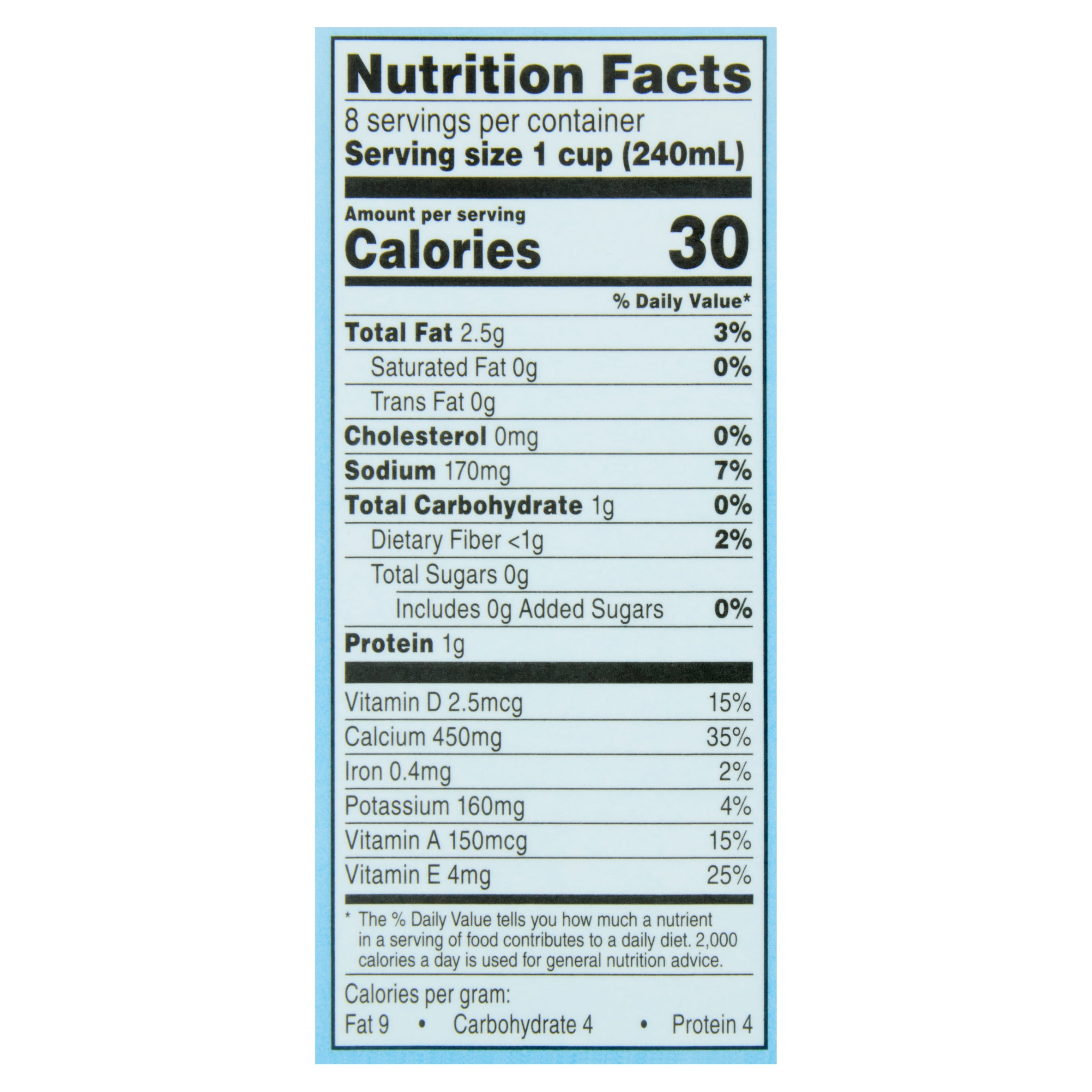 Nutrition Facts 1 Cup Unsweetened Vanilla Almond Milk Bios Pics Nutrition Facts 1 Cup Unsweetened Vanilla Almond Milk Bios Pics
