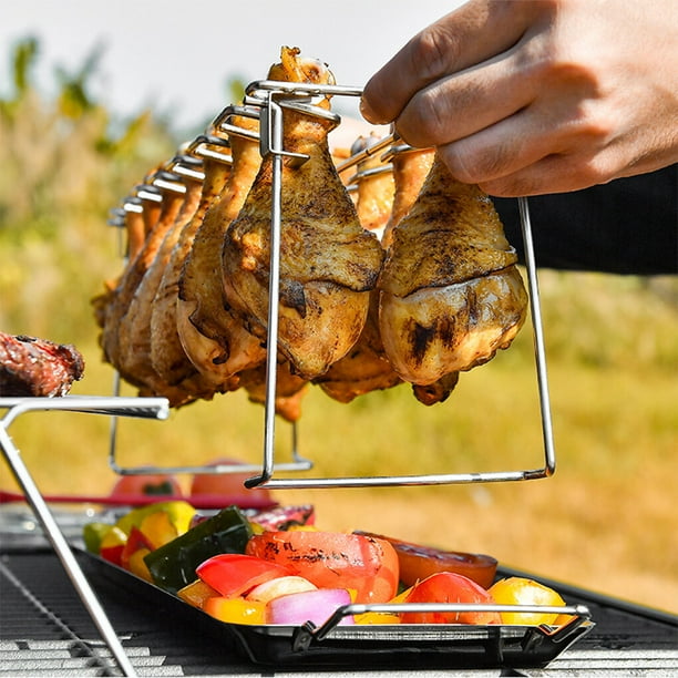 tredstone Barbecue Rack Chicken Leg Grill Roaster Holder Foldable ...