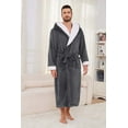 Vulcanodon Mens Ultra Soft Plush Bathrobe with Hood, Warm Fleece Robe ... Vulcanodon Mens Ultra Soft Plush Bathrobe with Hood, Warm Fleece Robe ...