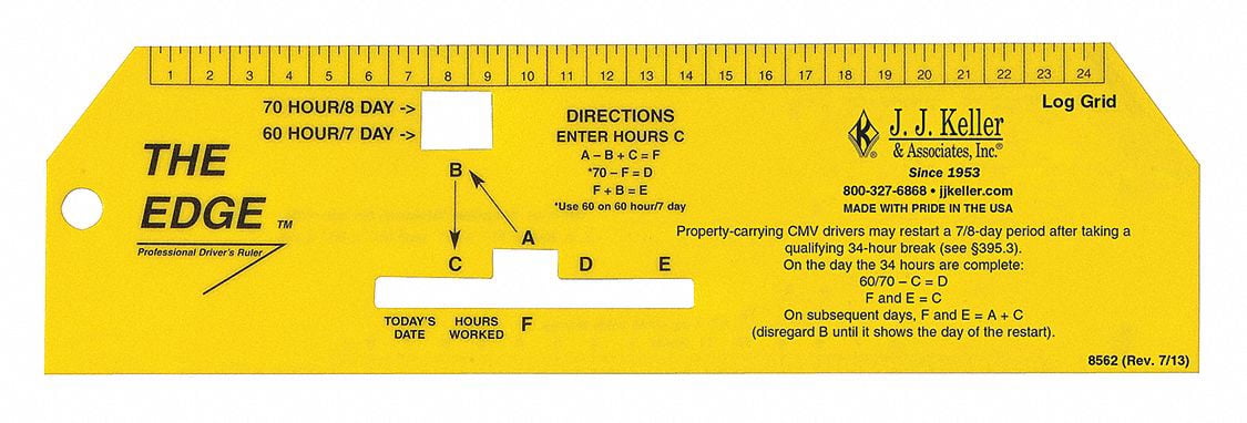 Log Book Ruler 2 In X 7 1 4 In Measure Driving Log Book Calculations 