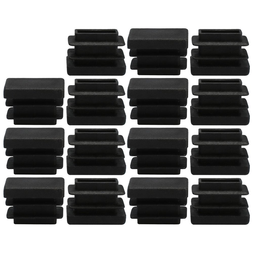 Plastic Rectangle Chair Desk Leg Foot Cover Tube Insert Black 20mm x ...