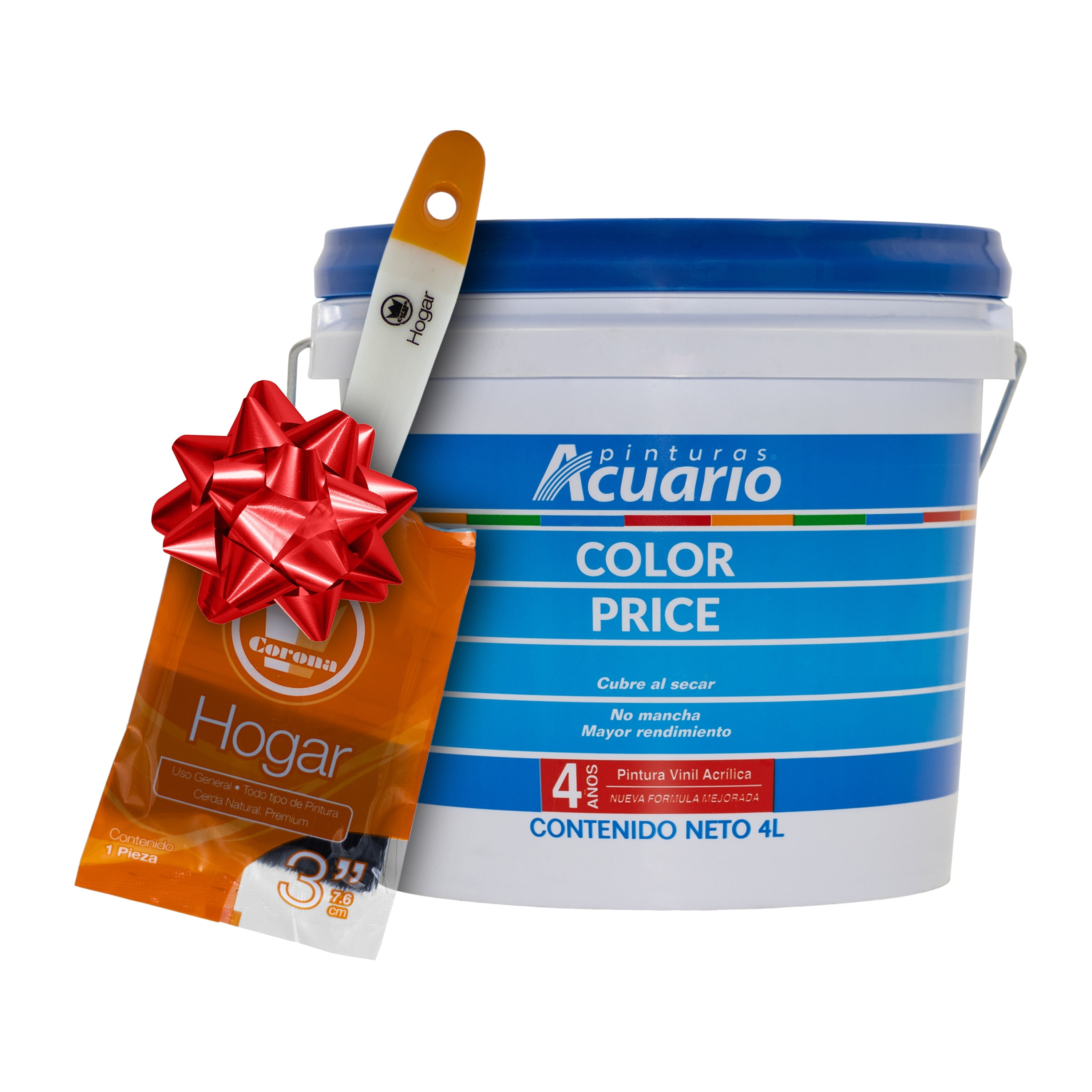 Pintura Vinil Acrílica Color Blanco 4 Años Mate Color Price 4 Litros ...