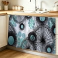 Blue Green Floral Cabinet Curtains for Kitchen 28"W x 51"L, Boho ...
